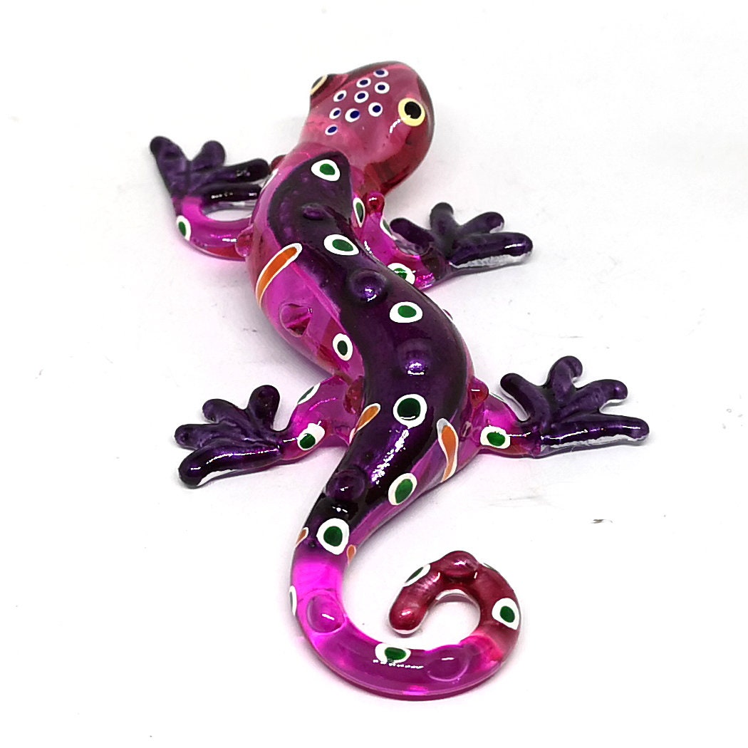 Hand Blown Glass Gecko Figurine Miniature Lizard Animal | Etsy