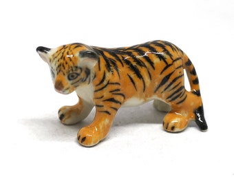 Porcelain Tiger Figurine - Etsy