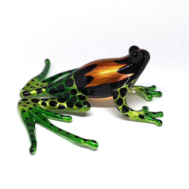 ZOOCRAFT Collectible Frog Figurines Green Blown Glass Hand | Etsy