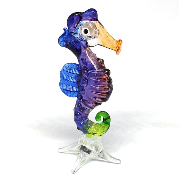 Glass Sculptures & Figurines Glass Art Seahorse Handmade Glass Figurine ...