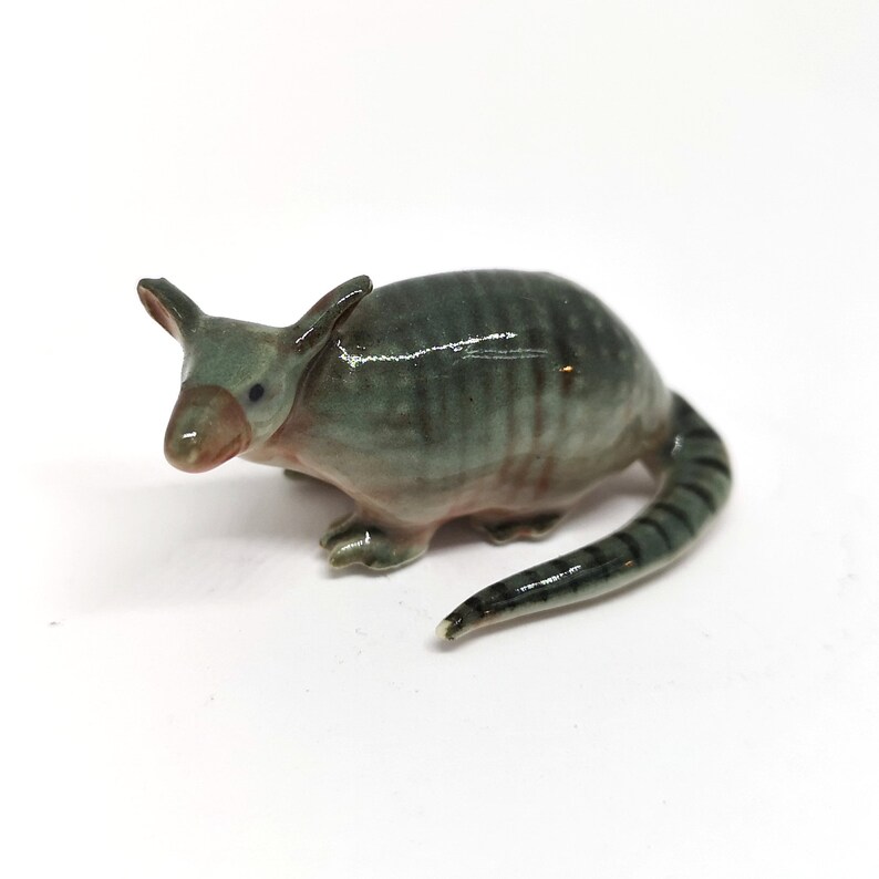 ZOOCRAFT Tiny Ceramic Armadillo Figurine Craft Miniature | Etsy