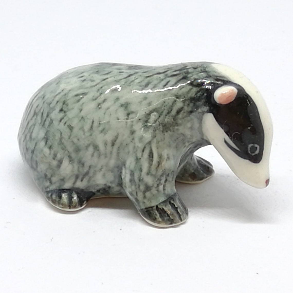 ZOOCRAFT Tiny Ceramic Badger Figurine Craft Miniature | Etsy
