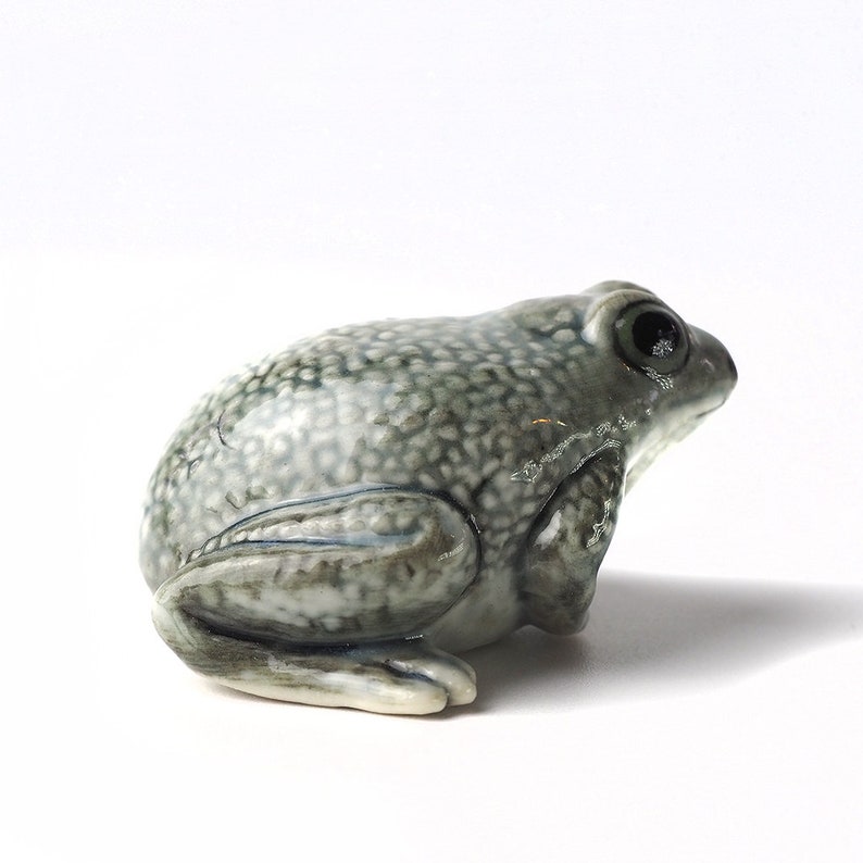 ZOOCRAFT Small Ceramic Frog Toad Figurine Gray Terrarium | Etsy