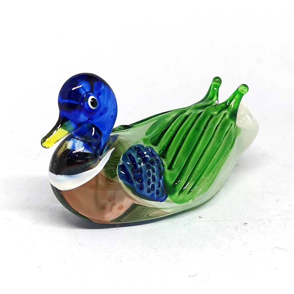 Collectible Glass Duck Figurine Hand Blown Art Glass Duck | Etsy