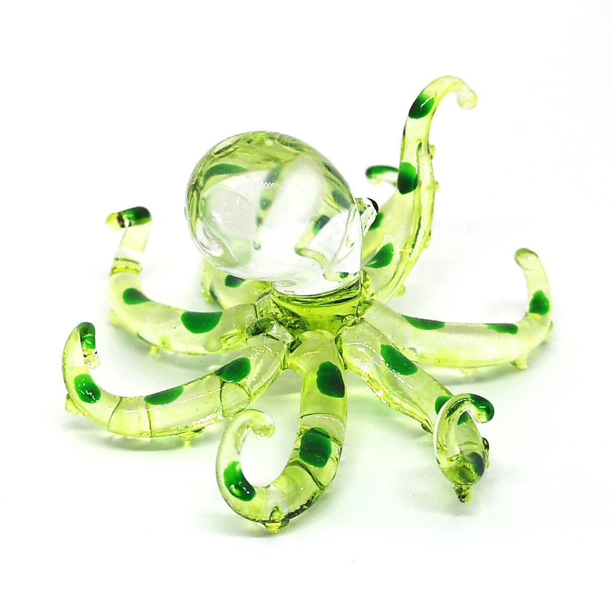 Aquarium Glass Octopus Figurine Green Hand Blown Miniature | Etsy