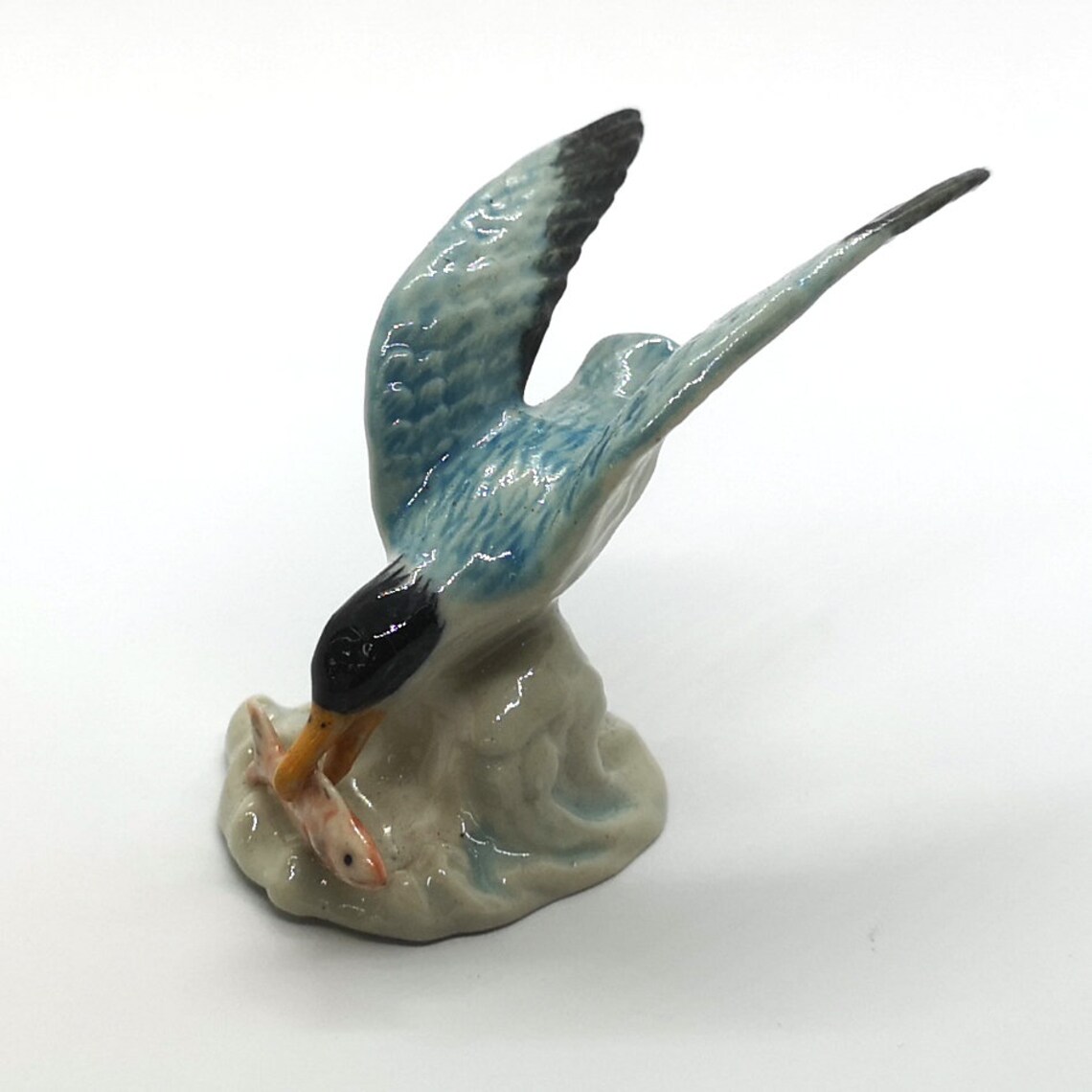ZOOCRAFT Ceramic Seagull Bird Figurine Handmade Miniature Porcelain ...