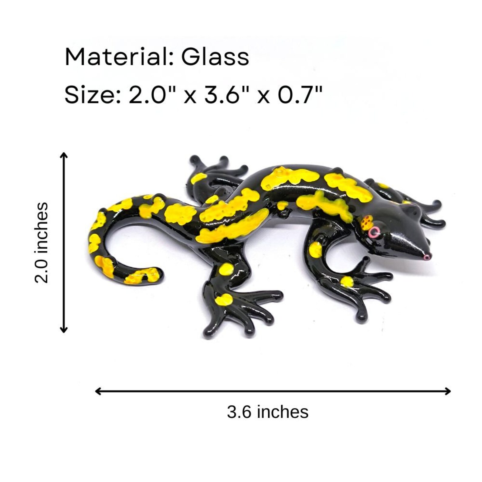 ZOOCRAFT Blown Glass Salamander Figurine Lampwork Animal Collectible ...