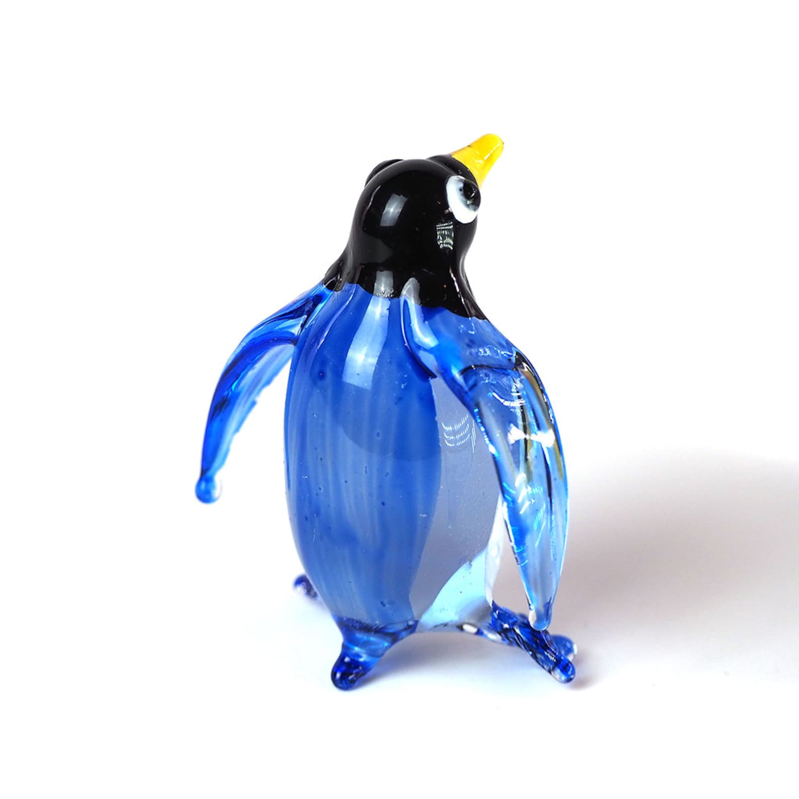 ZOOCRAFT Blown Glass Penguin Figurine Blue Polar Animal | Etsy