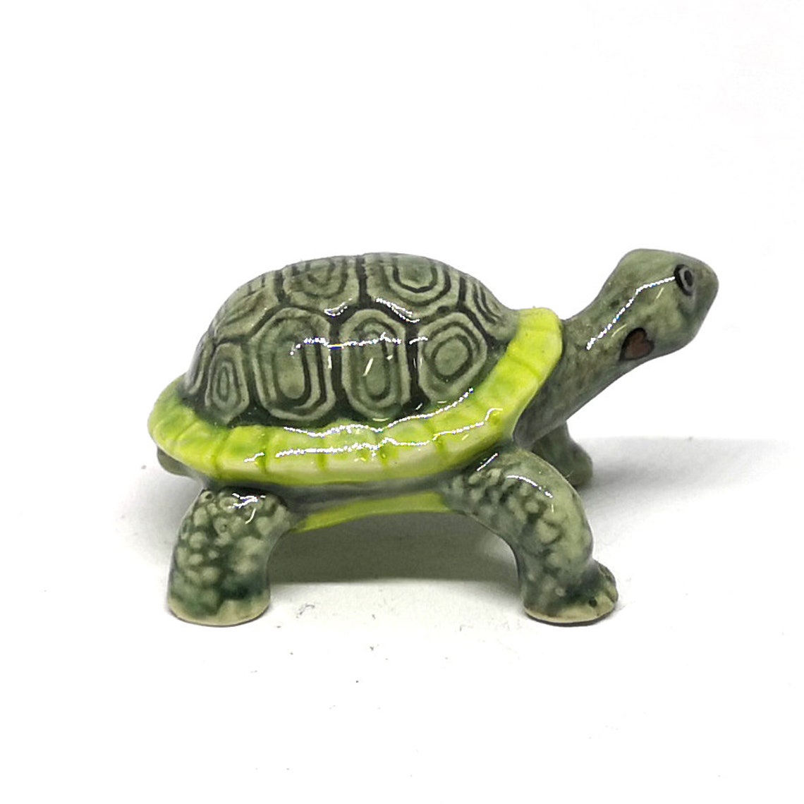 Ceramic Land Tortoise Turtle Figurine Hand Painted Porcelain | Etsy