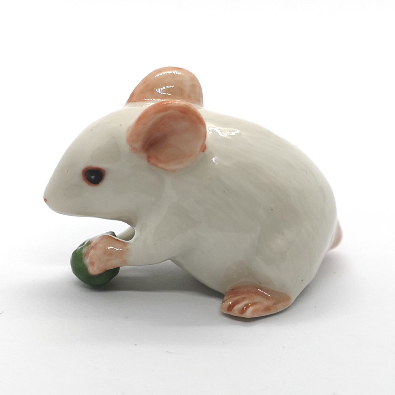 ZOOCRAFT Ceramic White Rat Mice Figurine Hand Painted Miniature ...