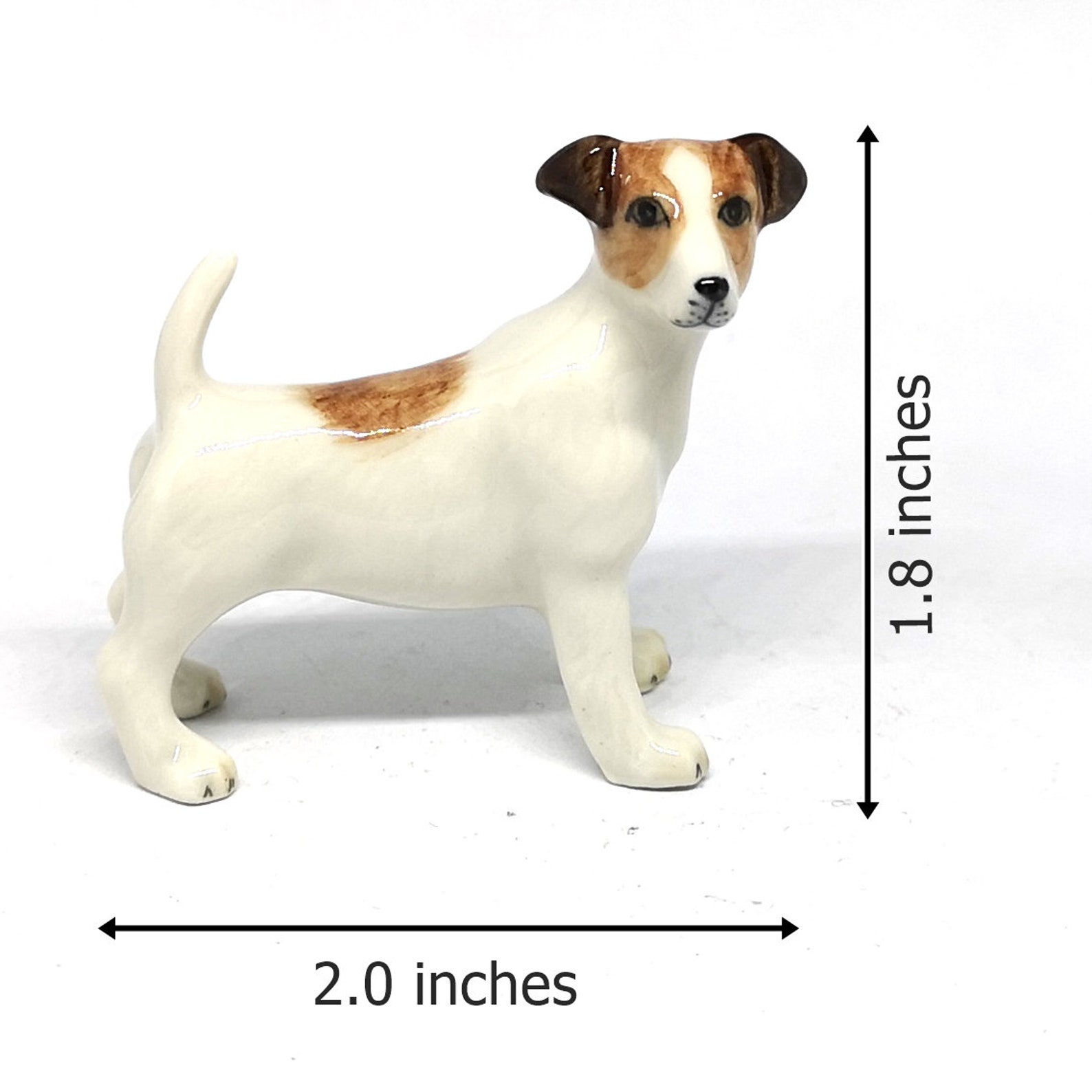 Ceramic Jack Russell Terrier Figurine Hand Painted Miniatures | Etsy