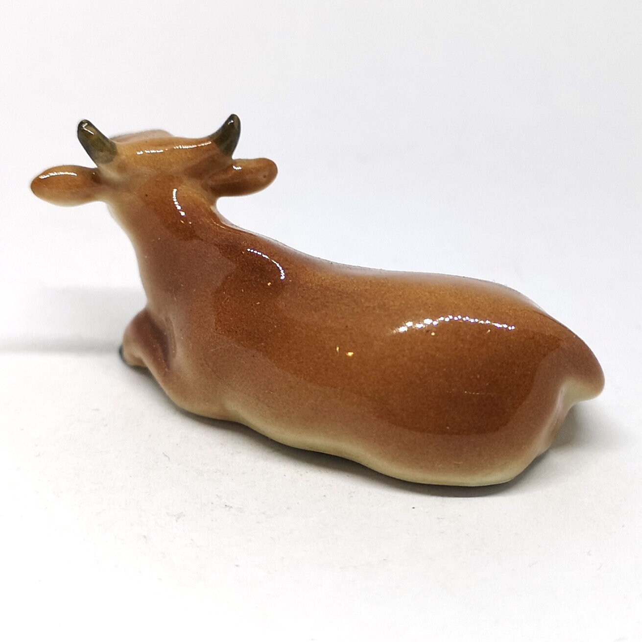 ZOOCRAFT Cute Brown Cow Ceramic Figurine Vintage Farm Animal | Etsy