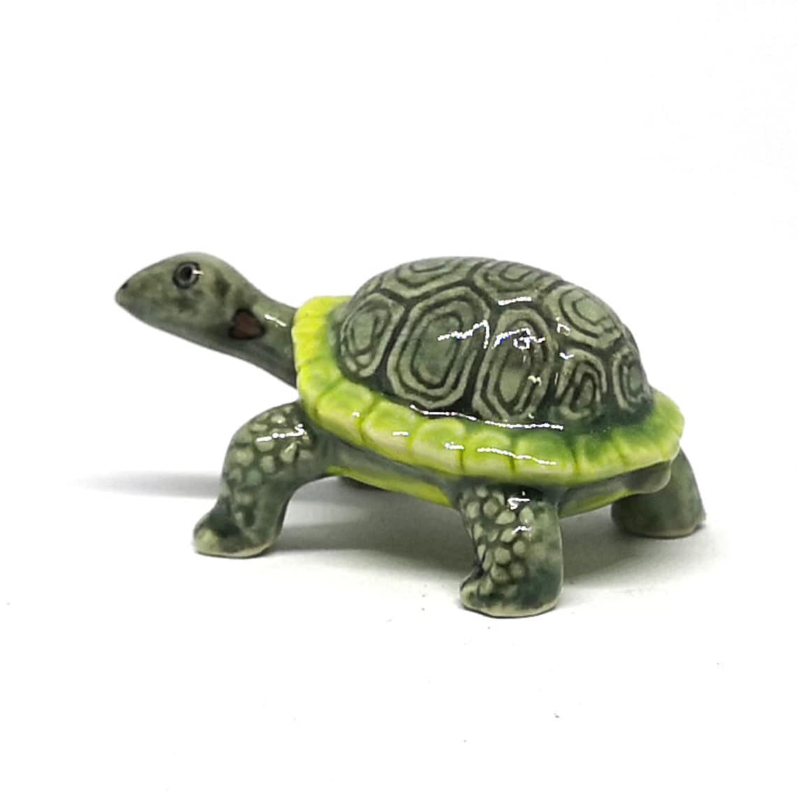 Ceramic Land Tortoise Turtle Figurine Hand Painted Porcelain - Etsy