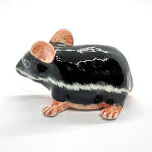 ZOOCRAFT Ceramic Black Rat Mice Figurine Hand Painted Miniature ...