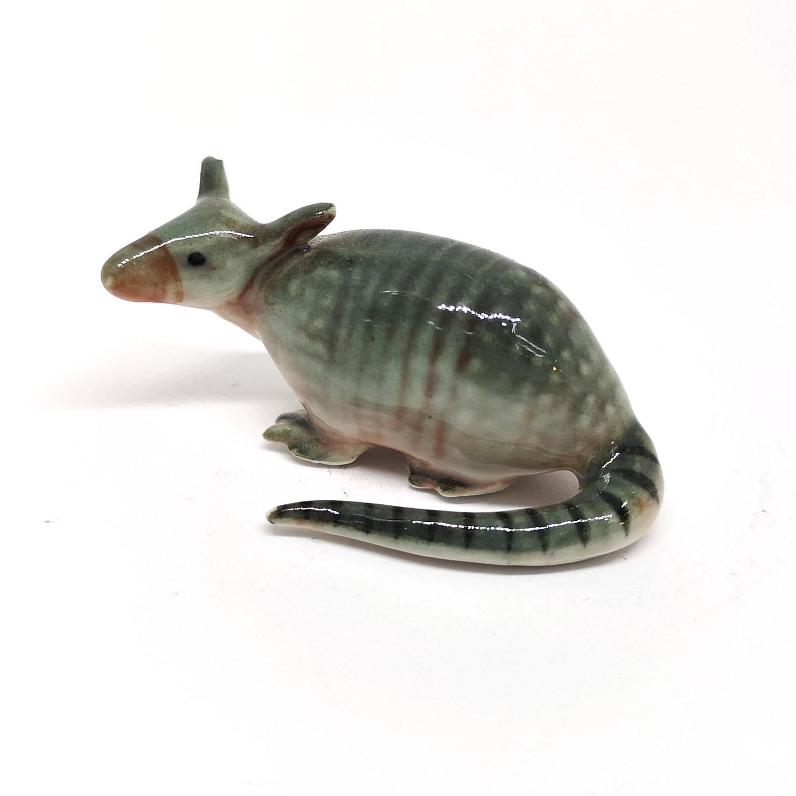 ZOOCRAFT Tiny Ceramic Armadillo Figurine Craft Miniature | Etsy