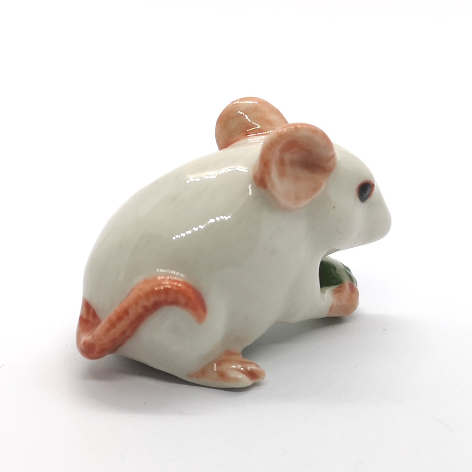 ZOOCRAFT Ceramic White Rat Mice Figurine Hand Painted Miniature ...