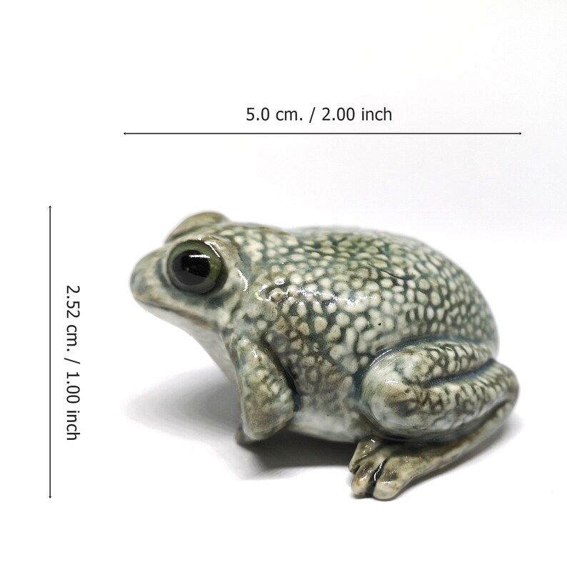 ZOOCRAFT Small Ceramic Frog Toad Figurine Gray Terrarium | Etsy