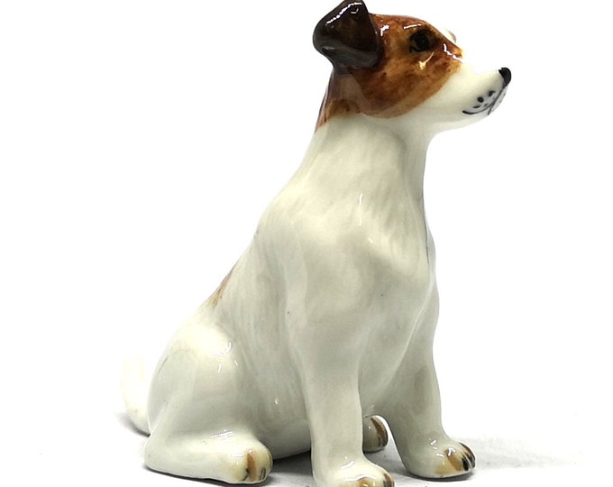 Miniature Ceramic Jack Russel Terrier Dog Mini Animal Little White ...
