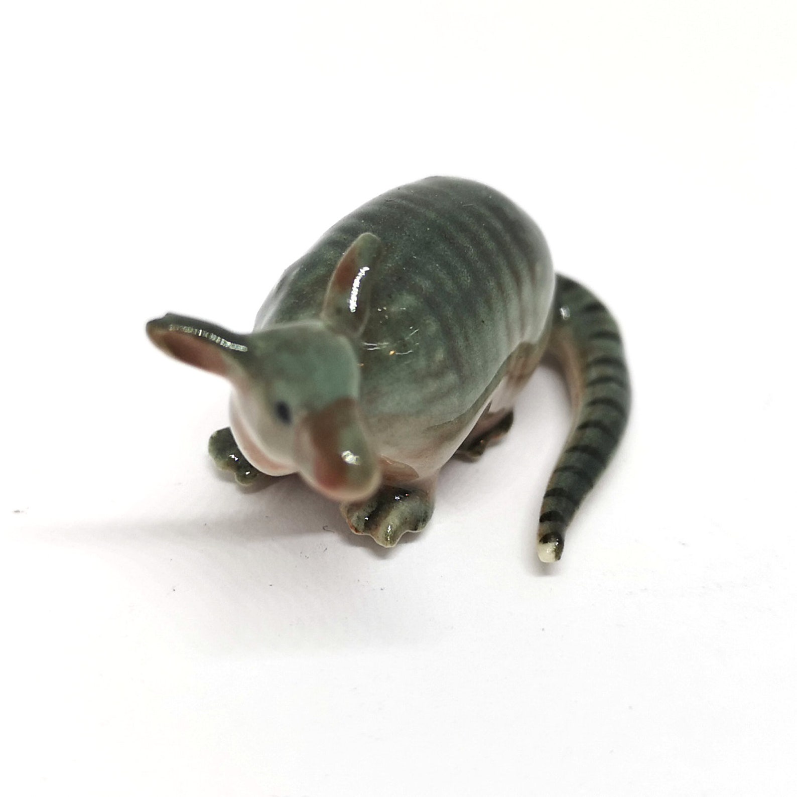 ZOOCRAFT Tiny Ceramic Armadillo Figurine Craft Miniature | Etsy