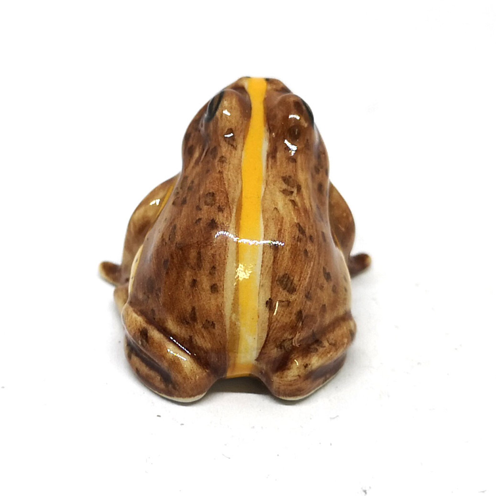 ZOOCRAFT Miniature Ceramic Frog Figurine Brown Animal Collectible ...