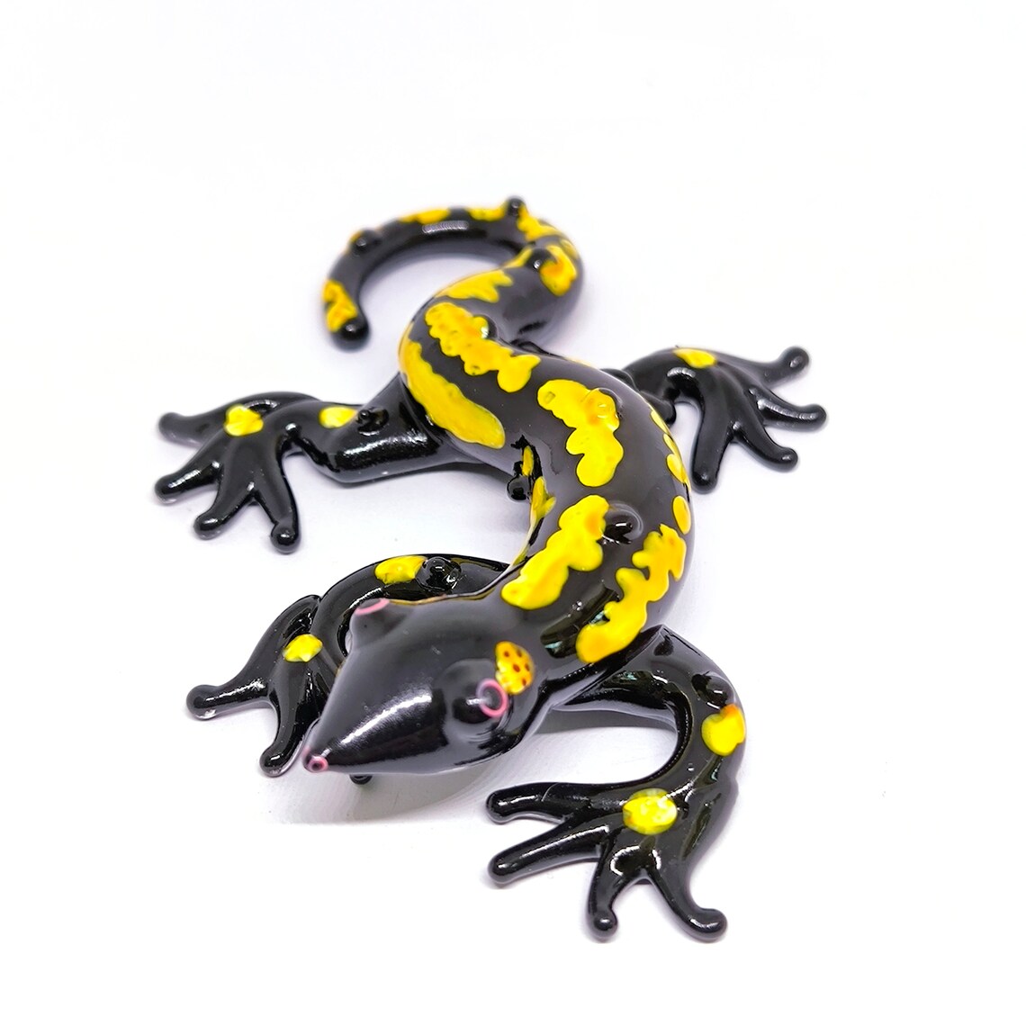 ZOOCRAFT Blown Glass Salamander Figurine Lampwork Animal Collectible ...