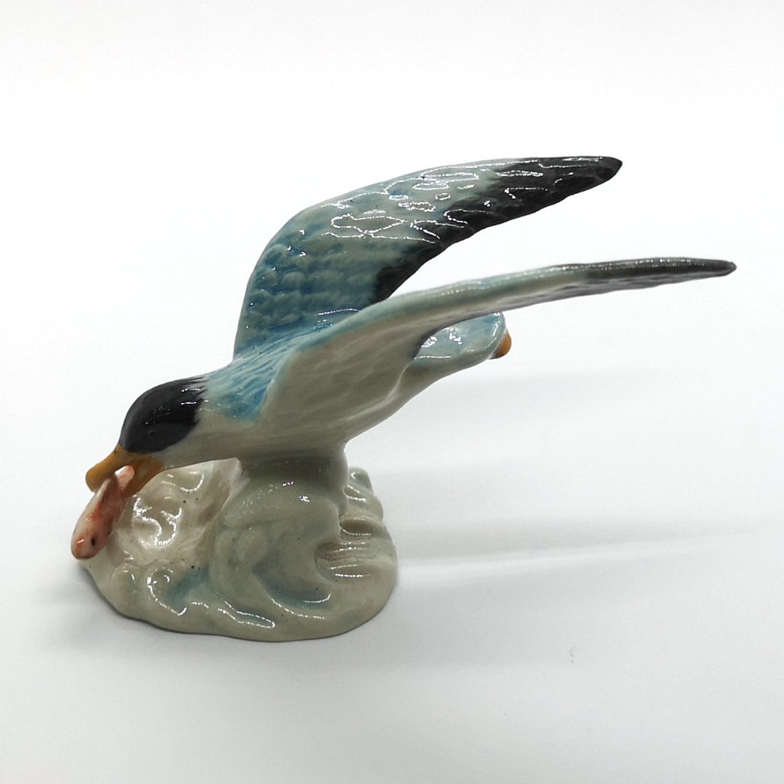 ZOOCRAFT Ceramic Seagull Bird Figurine Handmade Miniature Porcelain ...