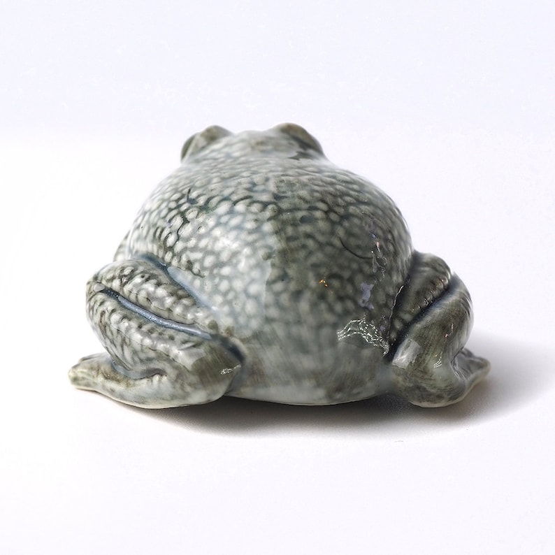 ZOOCRAFT Small Ceramic Frog Toad Figurine Gray Terrarium | Etsy