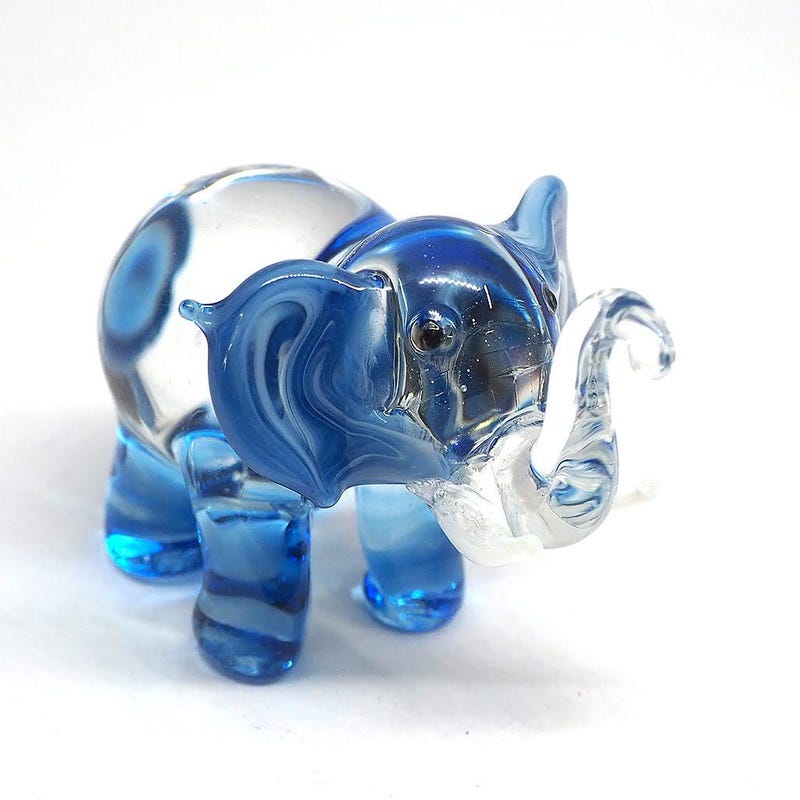 Blue Glass Elephant Vintage - Etsy