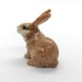 Porcelain Rabbit Bunny Figurine Brown Hand Painted Ceramic Miniature ...