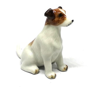 Ceramic Jack Russell Terrier Figurine Sitting Hand Painted Miniatures ...