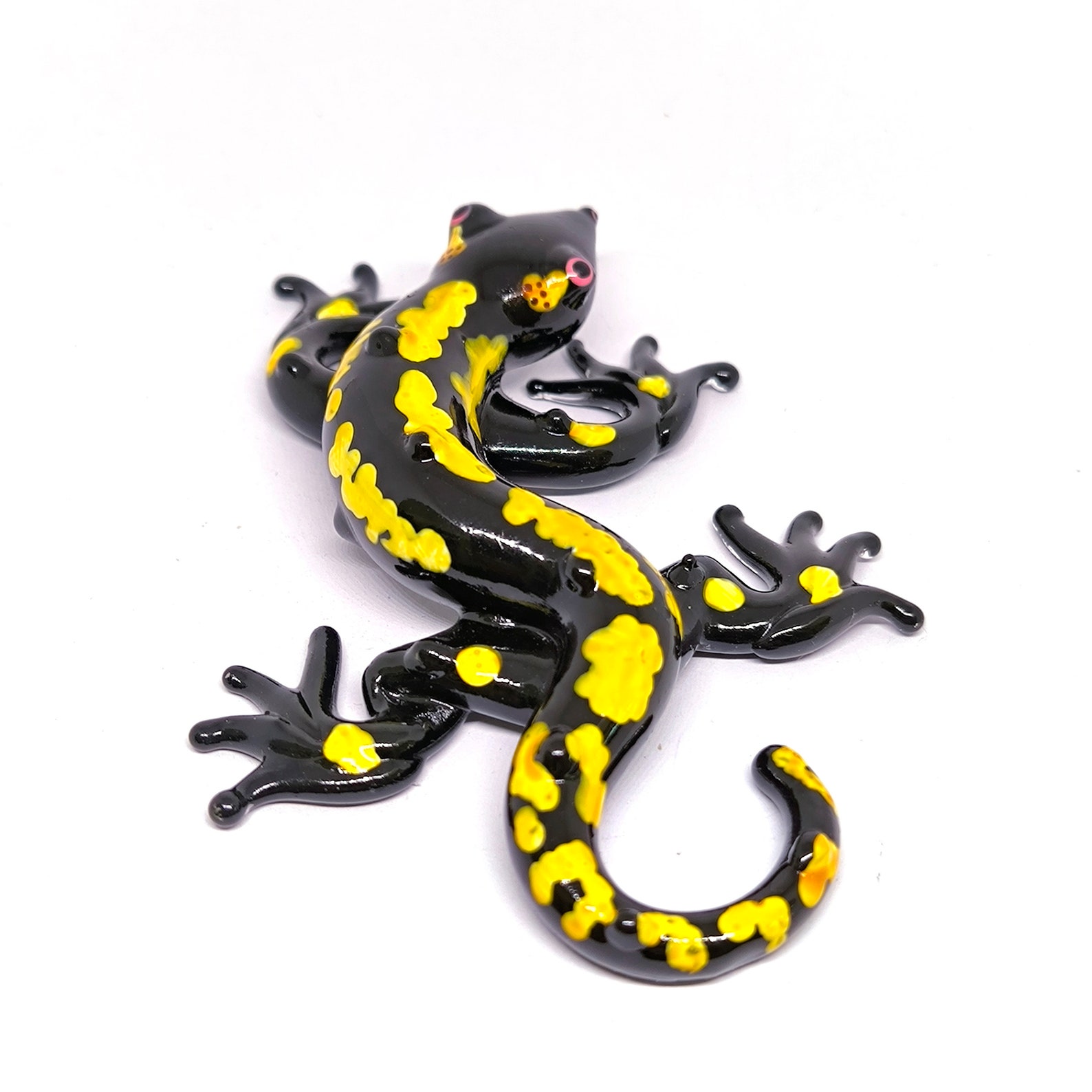 ZOOCRAFT Blown Glass Salamander Figurine Lampwork Animal Collectible ...