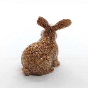 Porcelain Rabbit Bunny Figurine Brown Hand Painted Ceramic Miniature ...