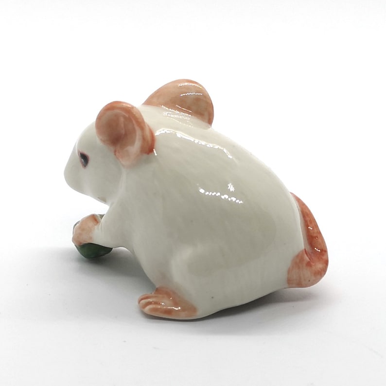 ZOOCRAFT Ceramic White Rat Mice Figurine Hand Painted Miniature ...