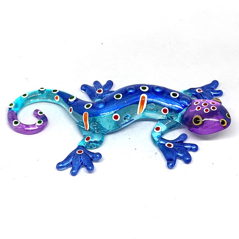 Hand Blown Glass Gecko Figurine Miniature Lizard Animal | Etsy