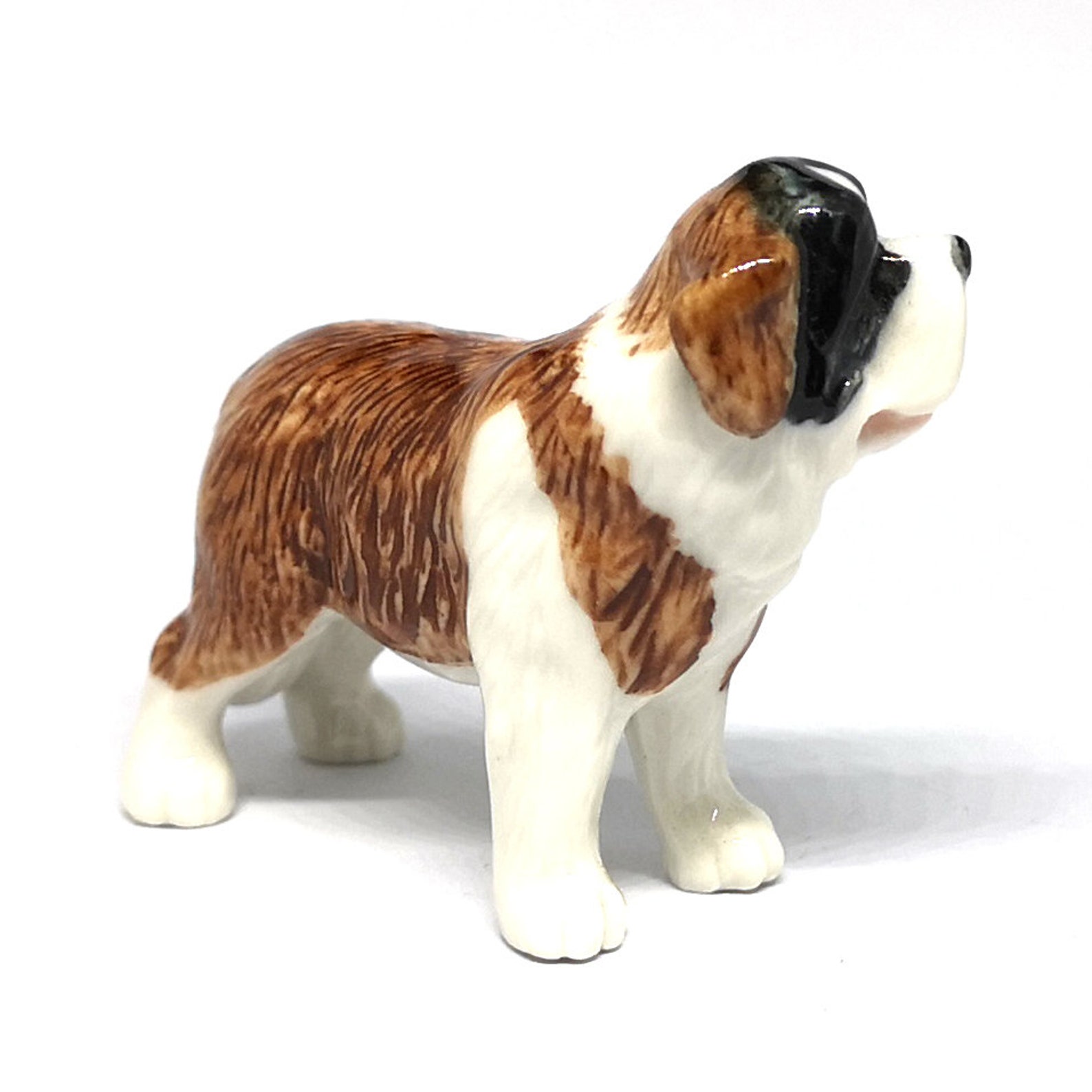 Saint Bernard Dog Ceramic Figurine Standing Hand Painted - Etsy