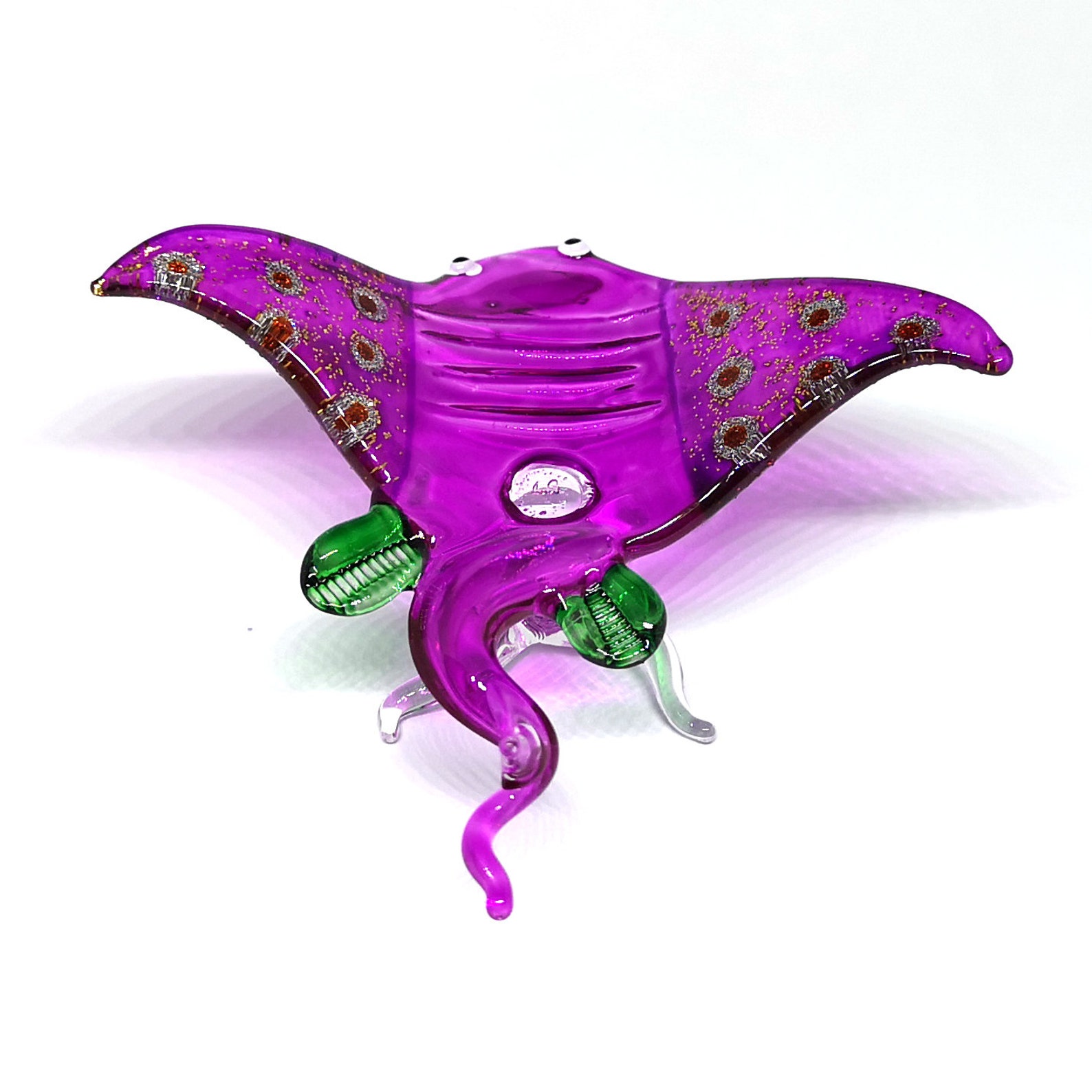 Hand Blown Glass Stingray Figurine: Purple Underwater Decor - Etsy