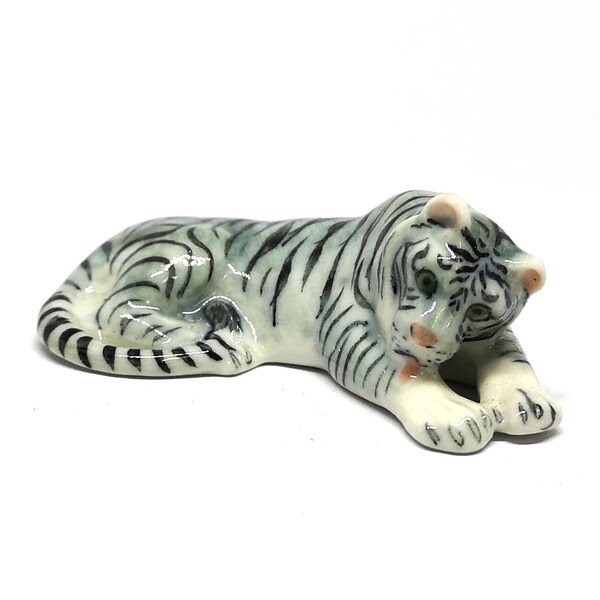 Porcelain Tiger Figurine - Etsy