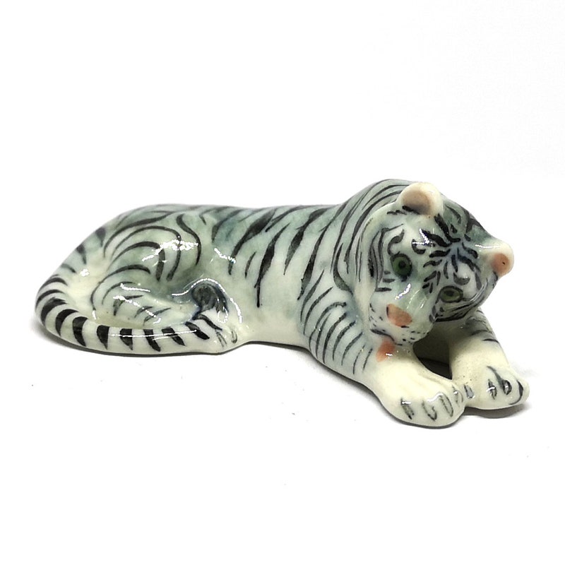 Porcelain Tiger Figurine - Etsy