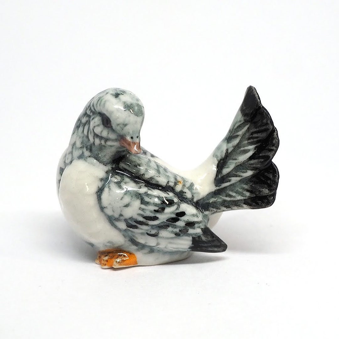 ZOOCRAFT Hand-painted Ceramic Dove Figurine Gray - Detailed Collectible ...