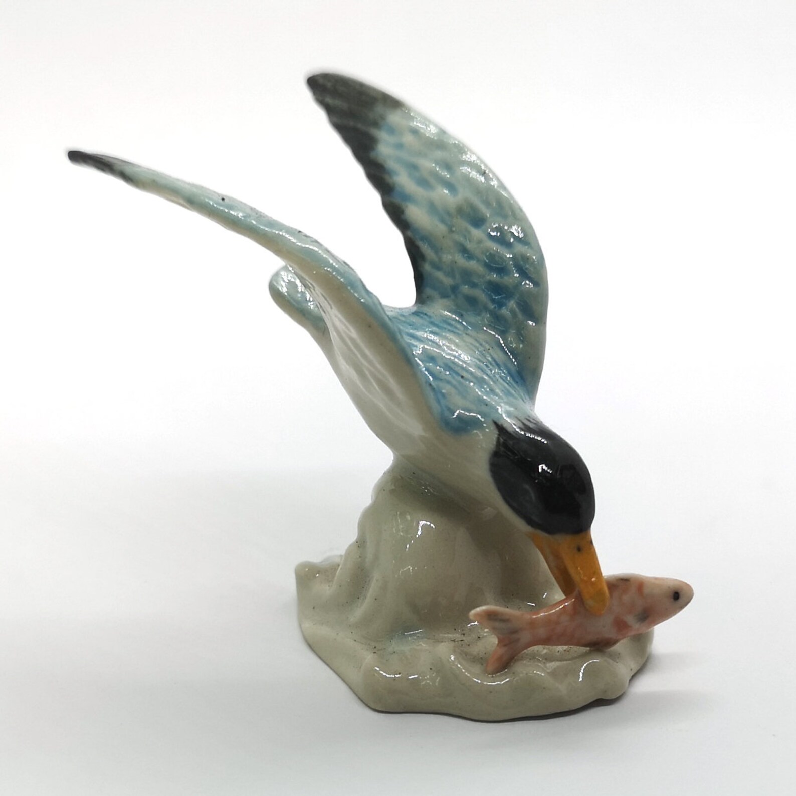 ZOOCRAFT Ceramic Seagull Bird Figurine Handmade Miniature Porcelain ...