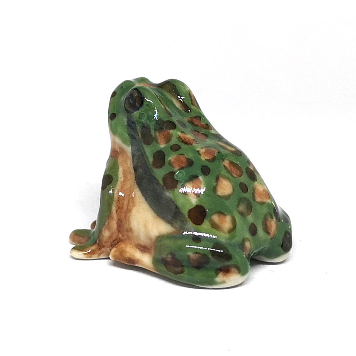 ZOOCRAFT Miniatures Ceramic Green Frog Figurine Craft Gift | Etsy
