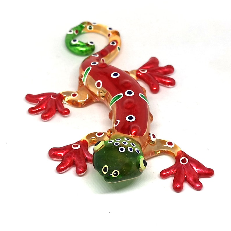 Hand Blown Glass Gecko Figurine Miniature Lizard Animal - Etsy