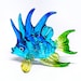 ZOOCRAFT Handcrafted Blue Glass Fish Figurine Exquisite Hand Blown ...