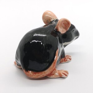 ZOOCRAFT Ceramic Black Rat Mice Figurine Hand Painted Miniature ...