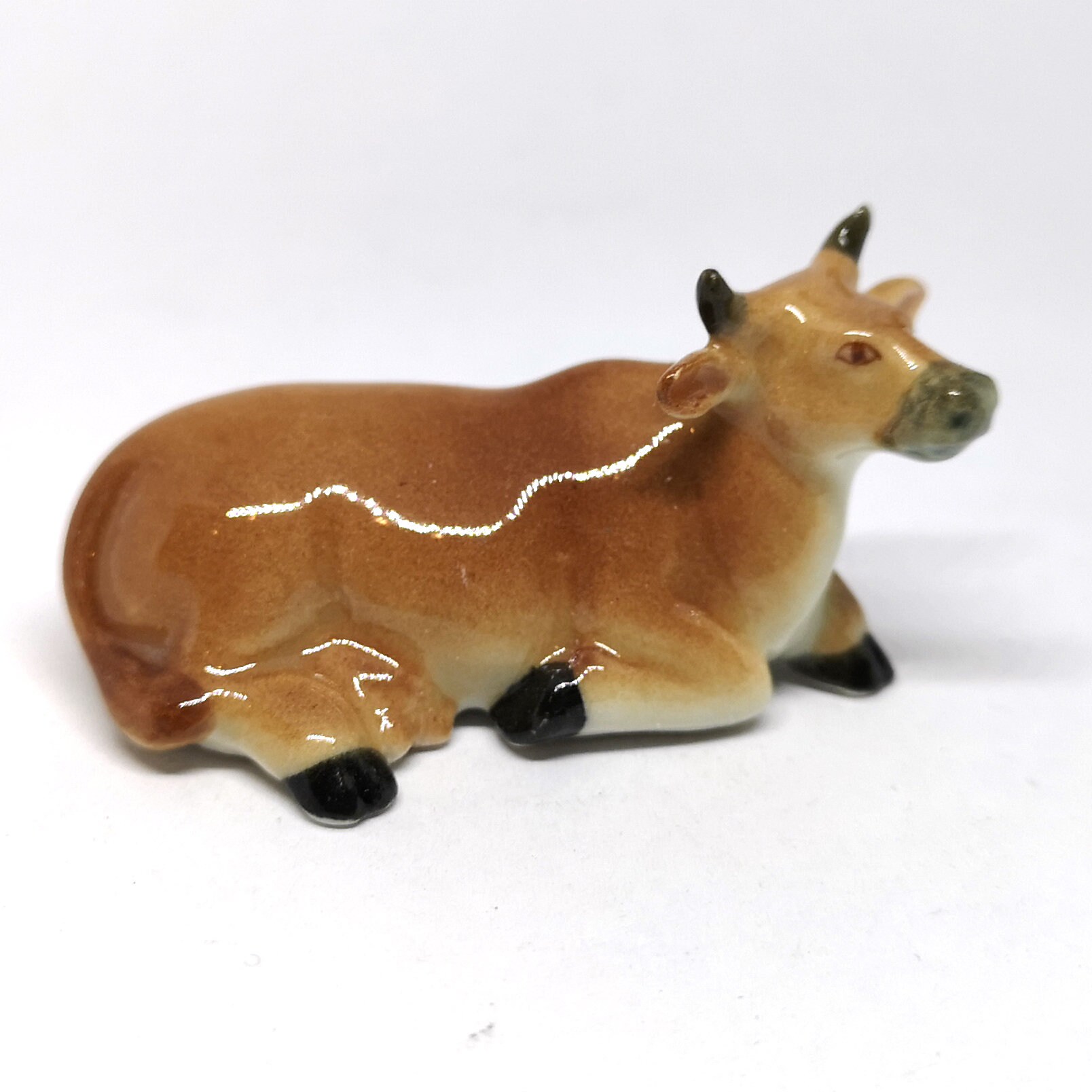 ZOOCRAFT Cute Brown Cow Ceramic Figurine Vintage Farm Animal - Etsy.de