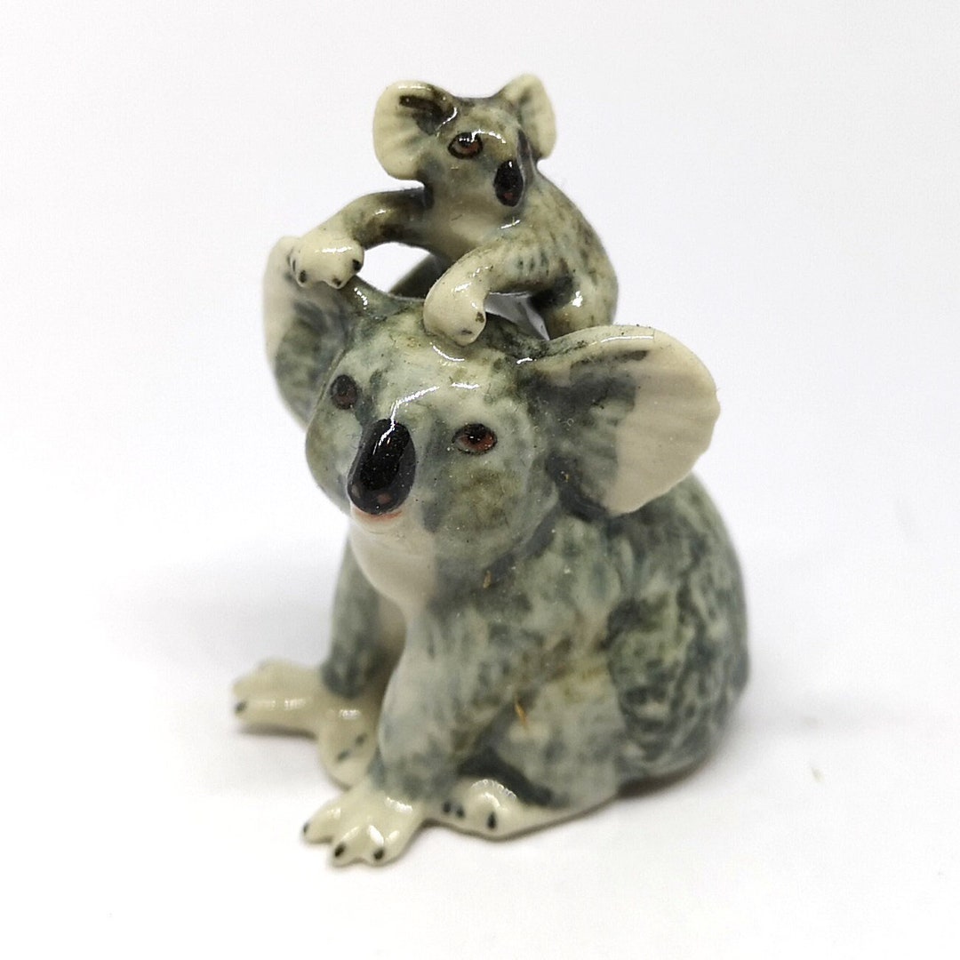 ZOOCRAFT Ceramic Koala Baby Figurine Collectibles Terrarium Figure ...