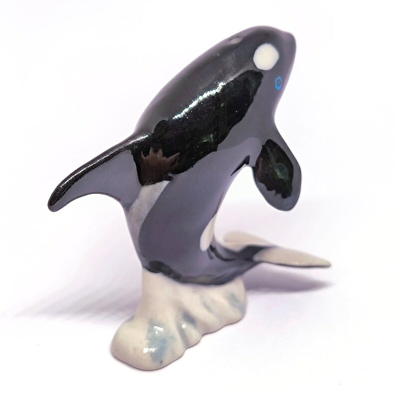 Hand-painted Ceramic Orca Figurine: Marine Decor Accent - Etsy