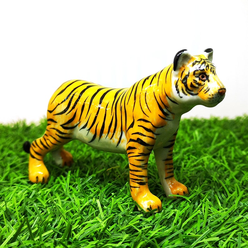 ZOOCRAFT Ceramic Bengal Tiger Figurine Miniature Handmade | Etsy