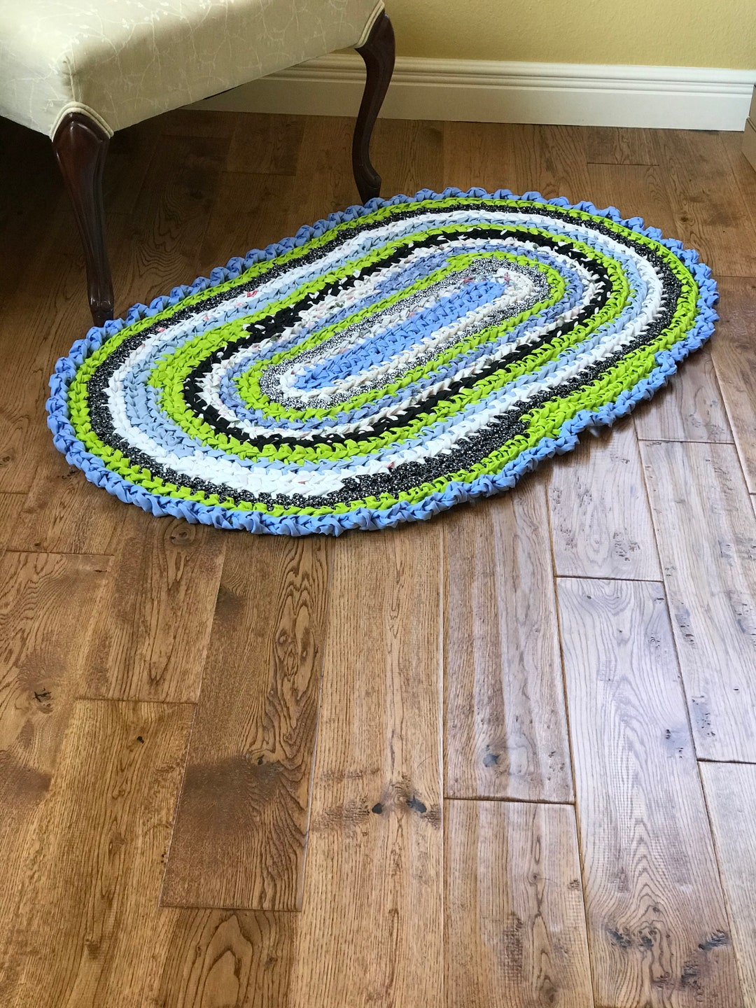 Oval Rag Rug, Handmade Rag Rug, Braided Rug, Entry Rug, Accent Rug ...