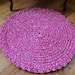 Pink and Turquoise 29" Crocheted Round Rag Rug, Cottage Chic Decor ...